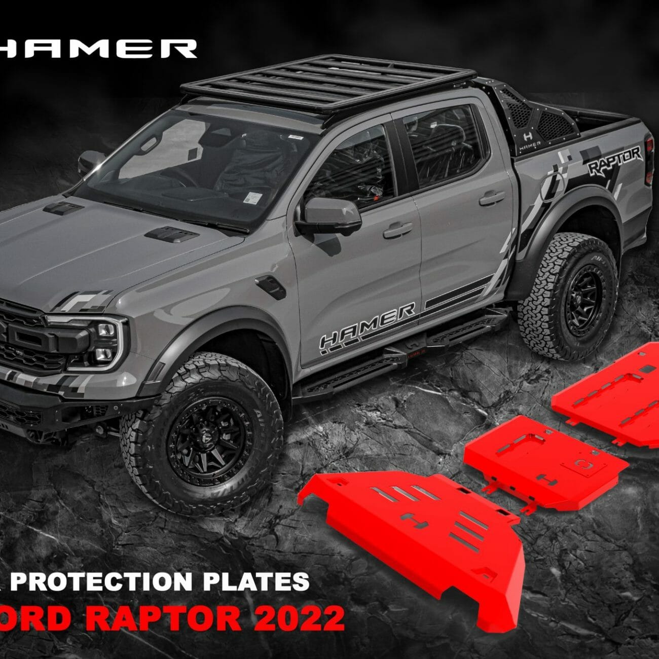 Hamer 4x4: 3-Piece Under Protection Plate for Ford Ranger Raptor (2022+)
